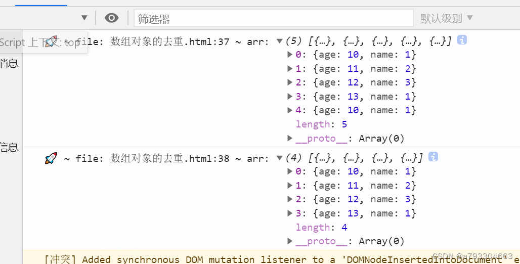 Js中数组对象的去重js 重置对像 Csdn博客