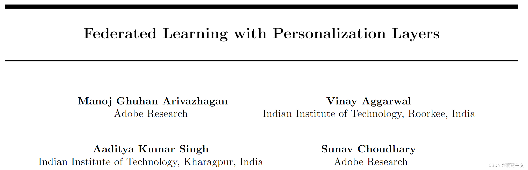 【论文阅读】(FedPer)Federated Learning with Personalization Layers-CSDN博客