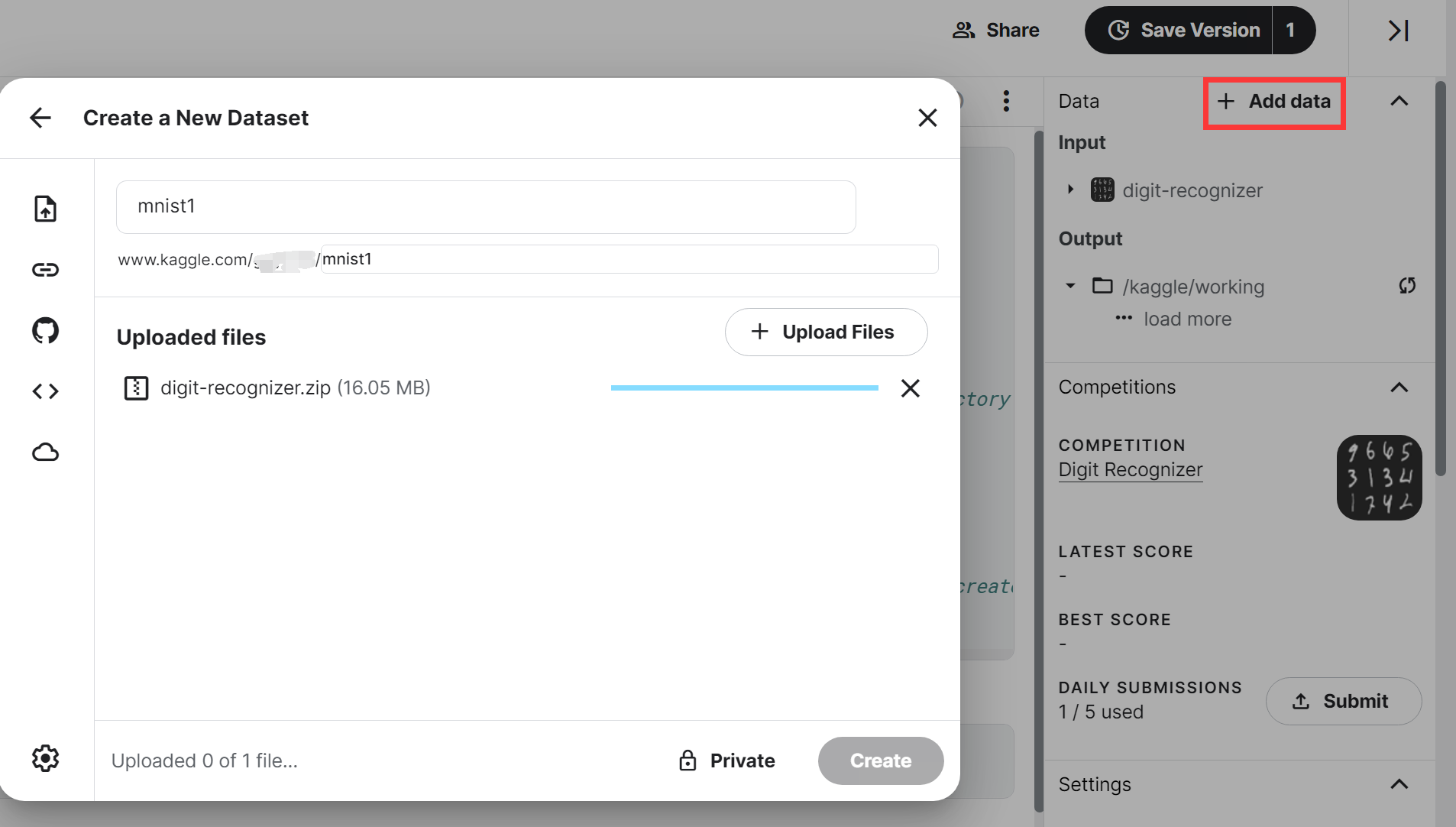 Kaggle入门预测赛，手写数字识别Digit Recognizer，使用Kaggle kernel作答，F=0.98_kaggle code should have exactly six ...