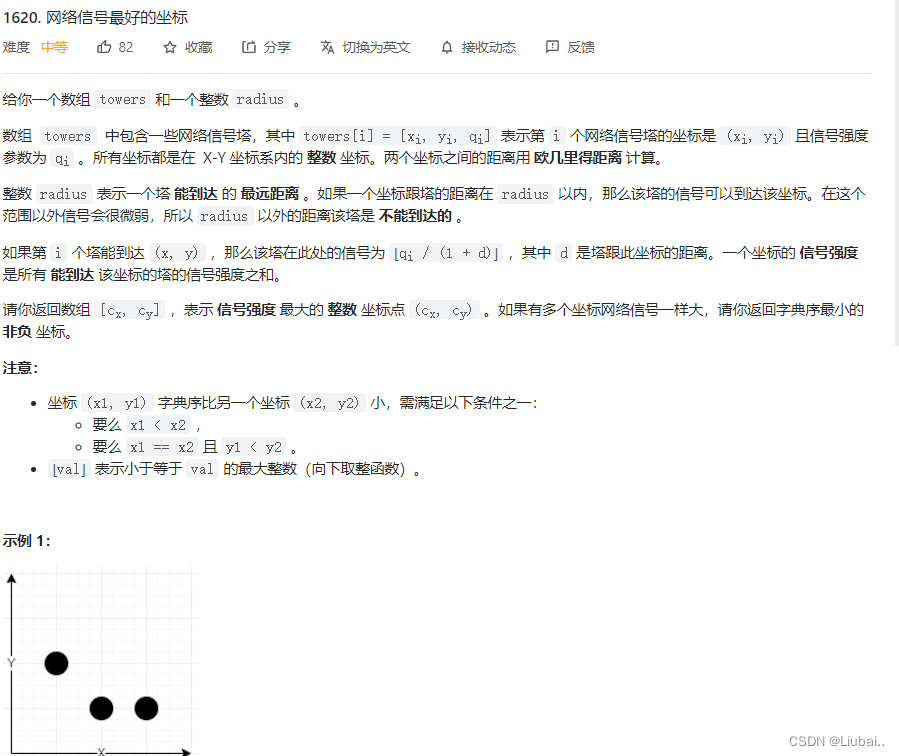 Leetcode1620网络信号最好的坐标 Csdn博客