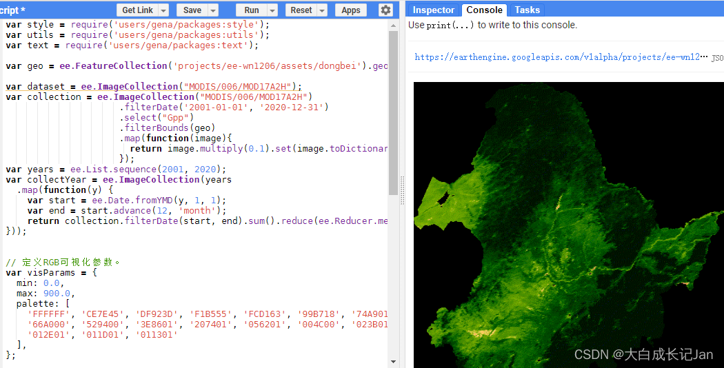 Google Earth Engine（GEE）——GEE中GPP和NDVI几何动画绘制_google earth engine 河流变化动态-CSDN博客