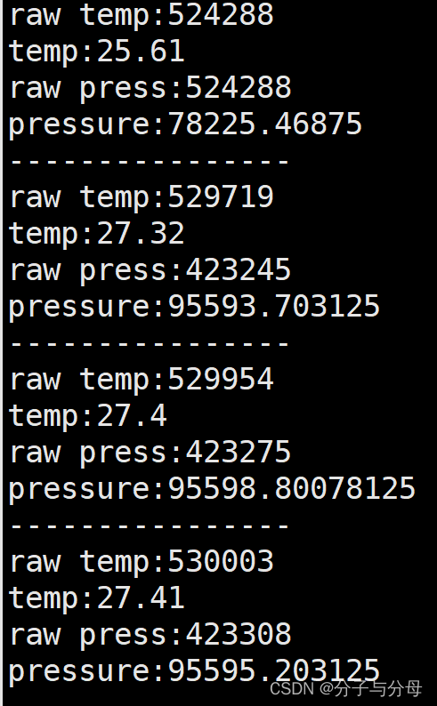 使用树莓派+python+bmp280读取气压和温度_树莓派 bmp280-CSDN博客