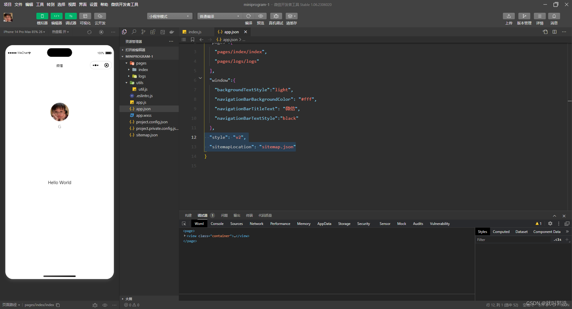 微信小程序主页面介绍-CSDN博客