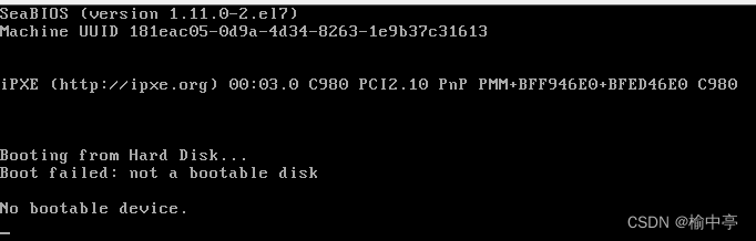 openstack创建实例后出现：Boot failed: not a bootable disk No bootable device-CSDN博客