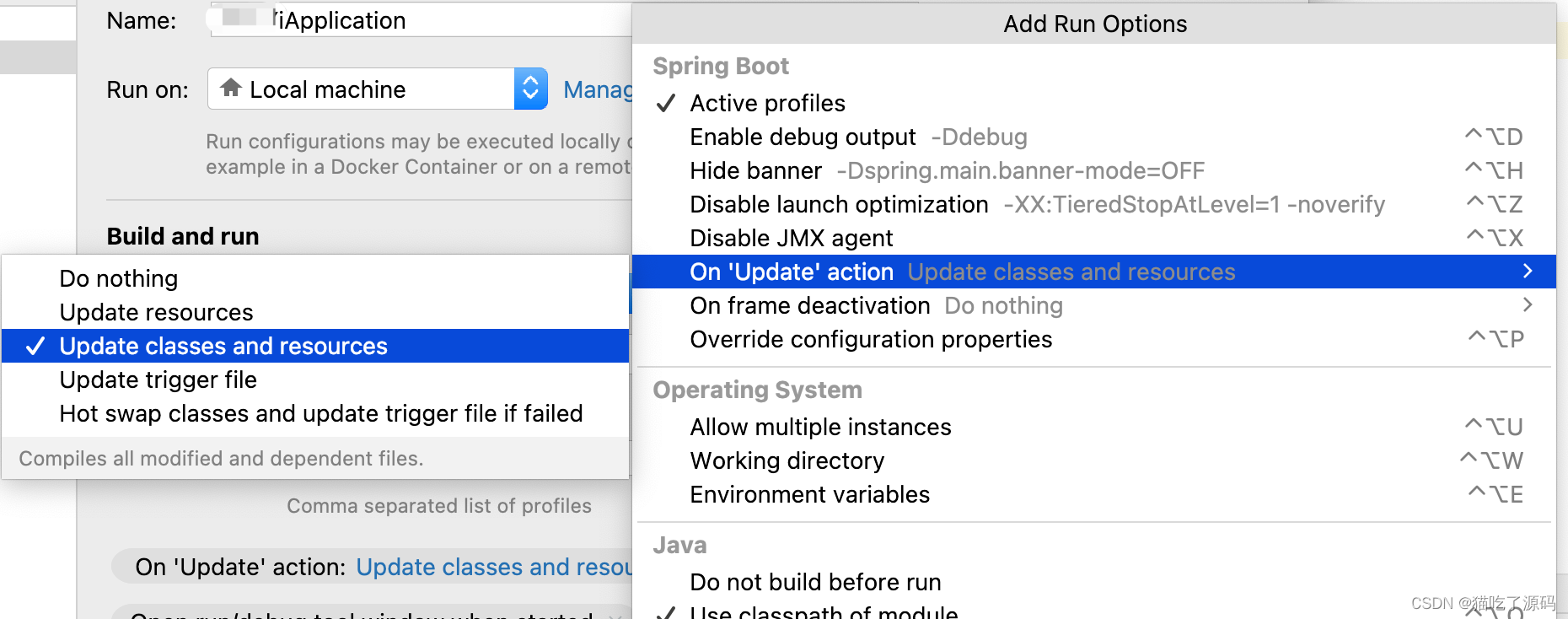 SpringBoot热部署配置_modify options 为什么没有spring boot-CSDN博客