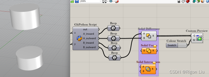 Rhino&Grasshopper曲线挤出及Solid布尔运算_grasshopper法线方向挤出-CSDN博客