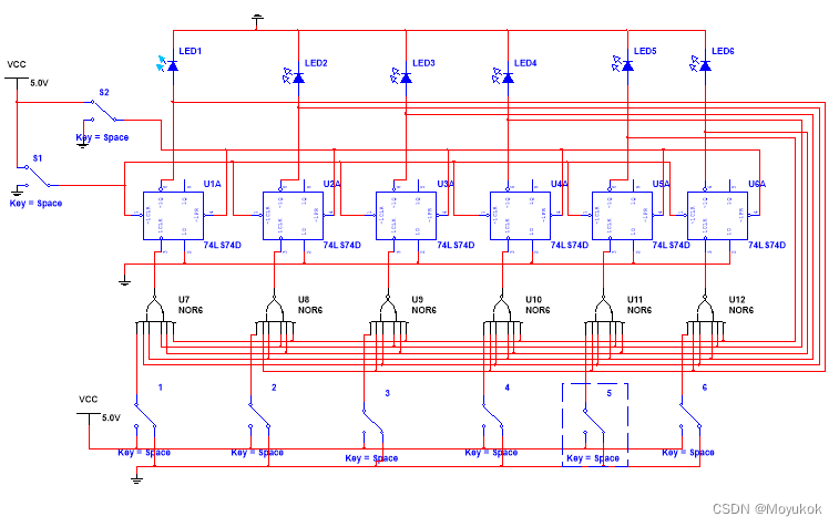 74ls74构成的6人抢答器_74ls74设计抢答器-CSDN博客