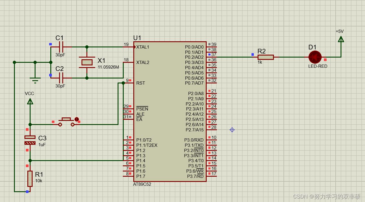 51单片机 点亮led灯-CSDN博客