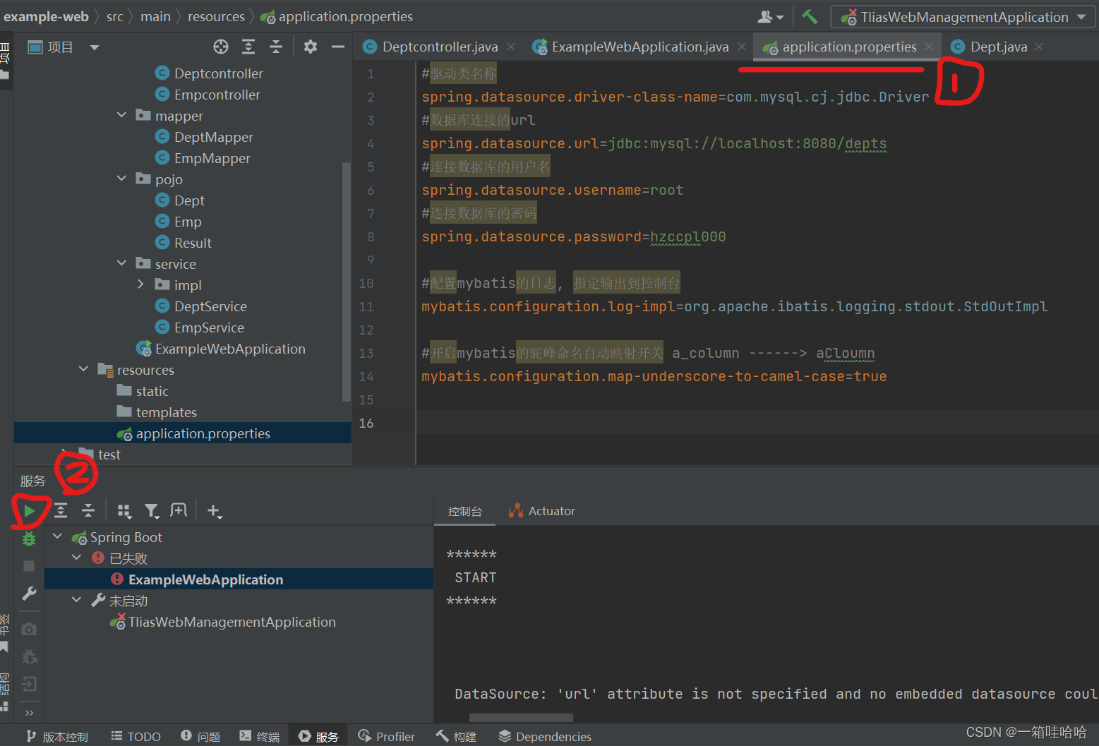 IDEA报错：‘url‘ attribute is not specified and no embedded datasource could be configured.【错误记录 ...