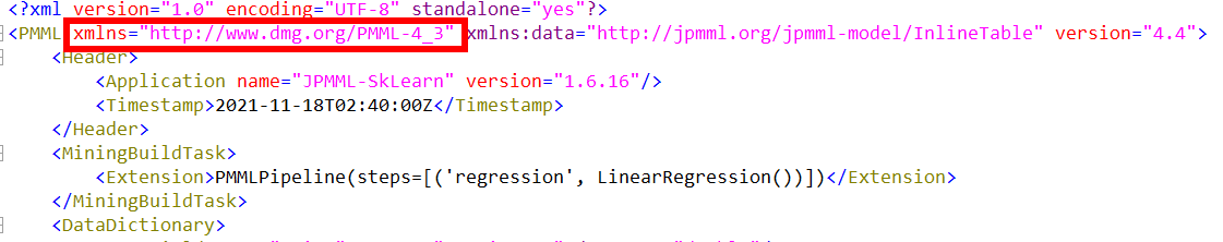 解决PMML namespace URI httpwww.dmg.orgPMML-4_4 is not supported_pmml版本过旧导致版本有误差-CSDN博客