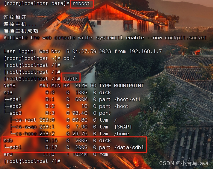 CentOS 8 分区挂载硬盘图文教程_centos8 挂载硬盘-CSDN博客