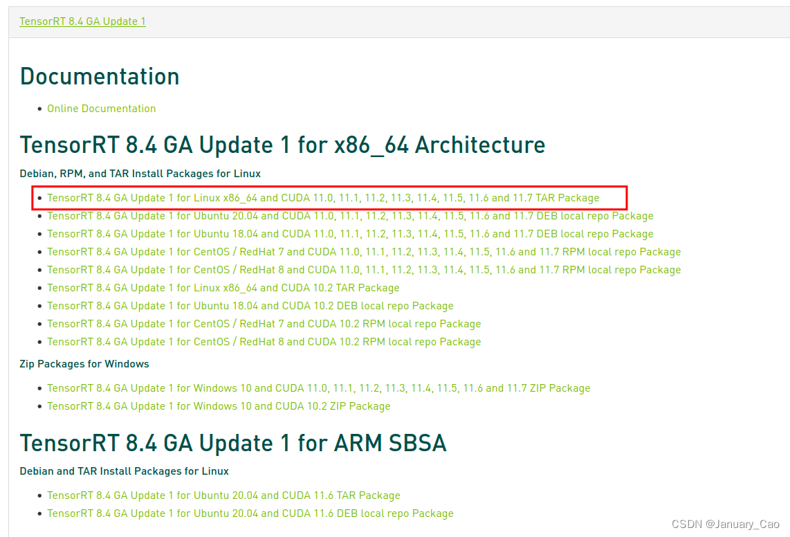 为Tensorflow安装TensorRT（tar）_安装tensorflow tensorrt-CSDN博客