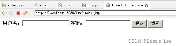 【java web】四个jsp界面跳转（提交表单index.jsp -＞ a.jsp ＜-＞ b.jsp ＜-＞ c.jsp）_javaweb中姓名密码跳转怎样弄-CSDN博客