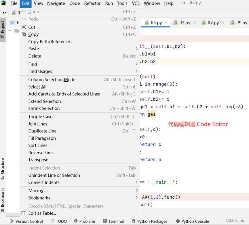 最新PyCharm基本使用(2)------代码编辑(Edit)，窗口视图(View)，跳转、搜索、定位导航(Navigate)_pycharm的视图-CSDN博客