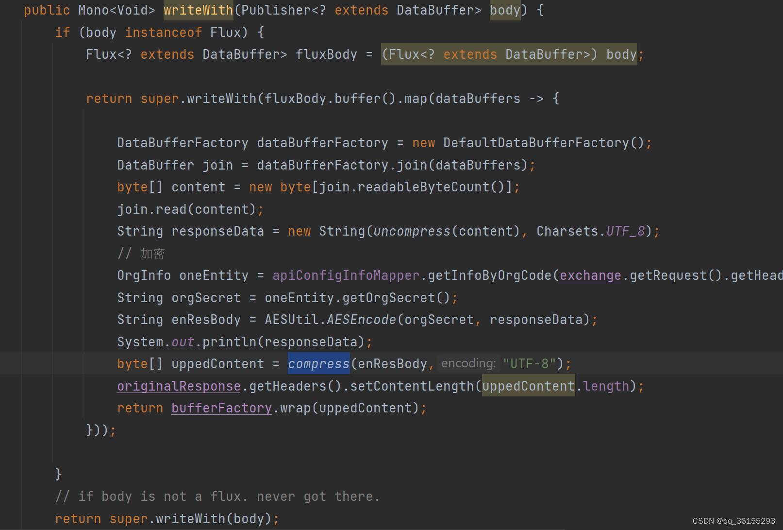 springcloud gateway 获取响应体进行加密操作，byte[]转换String乱码_spring gateway 网关获取响应body,字节转字符串乱码-CSDN博客