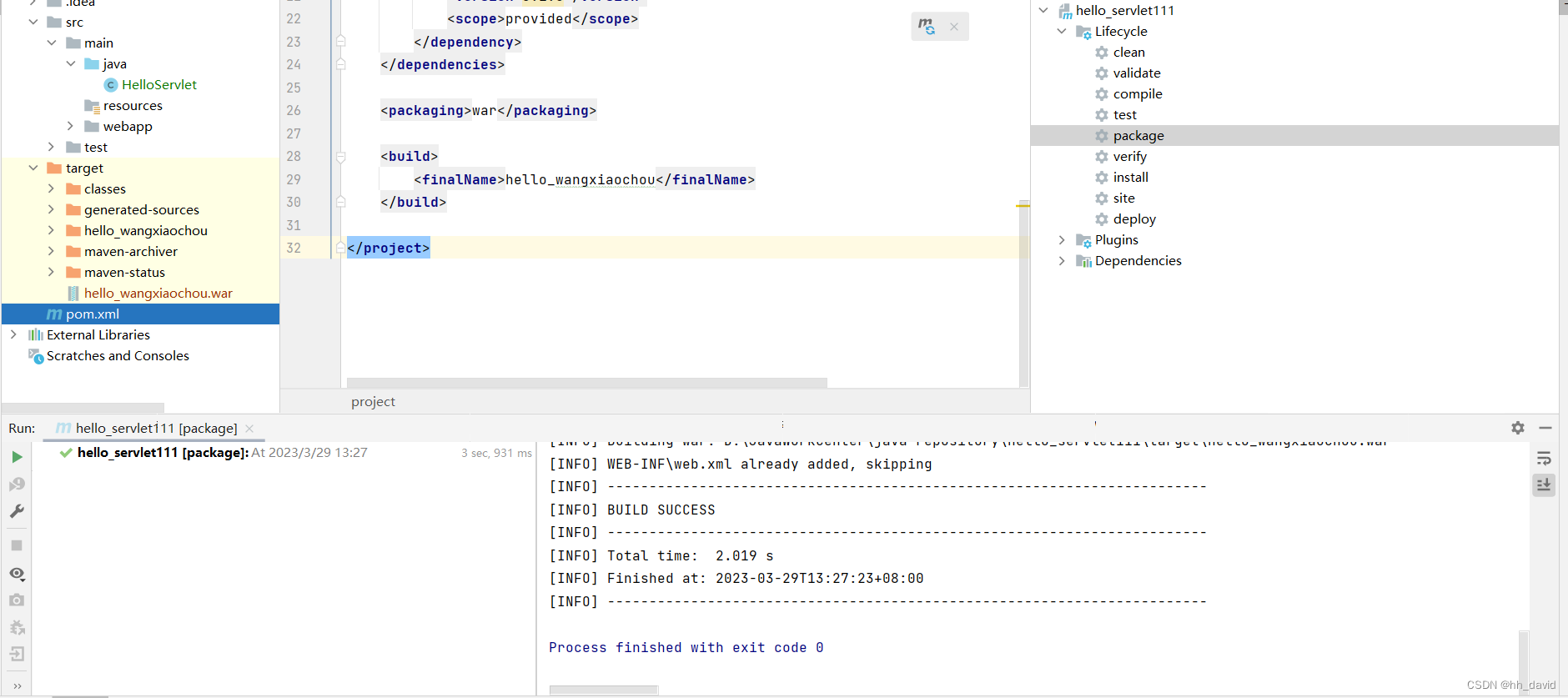 使用Servlet 实现 hello world （七大步）_idea创建maven编写helloworldservlet页面详细教程-CSDN博客
