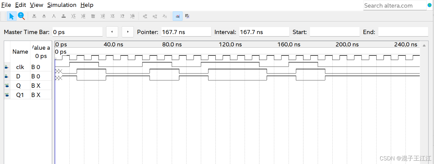 Quartus中运用多种方式设计一个d触发器，并进行仿真，时序波形验证quartus的node Finder Csdn博客