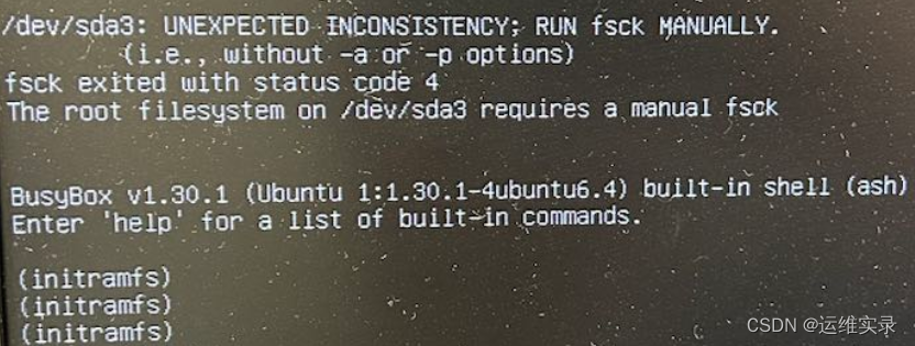 Ubuntu系统开机异常：initramfs_ubuntu initramfs-CSDN博客
