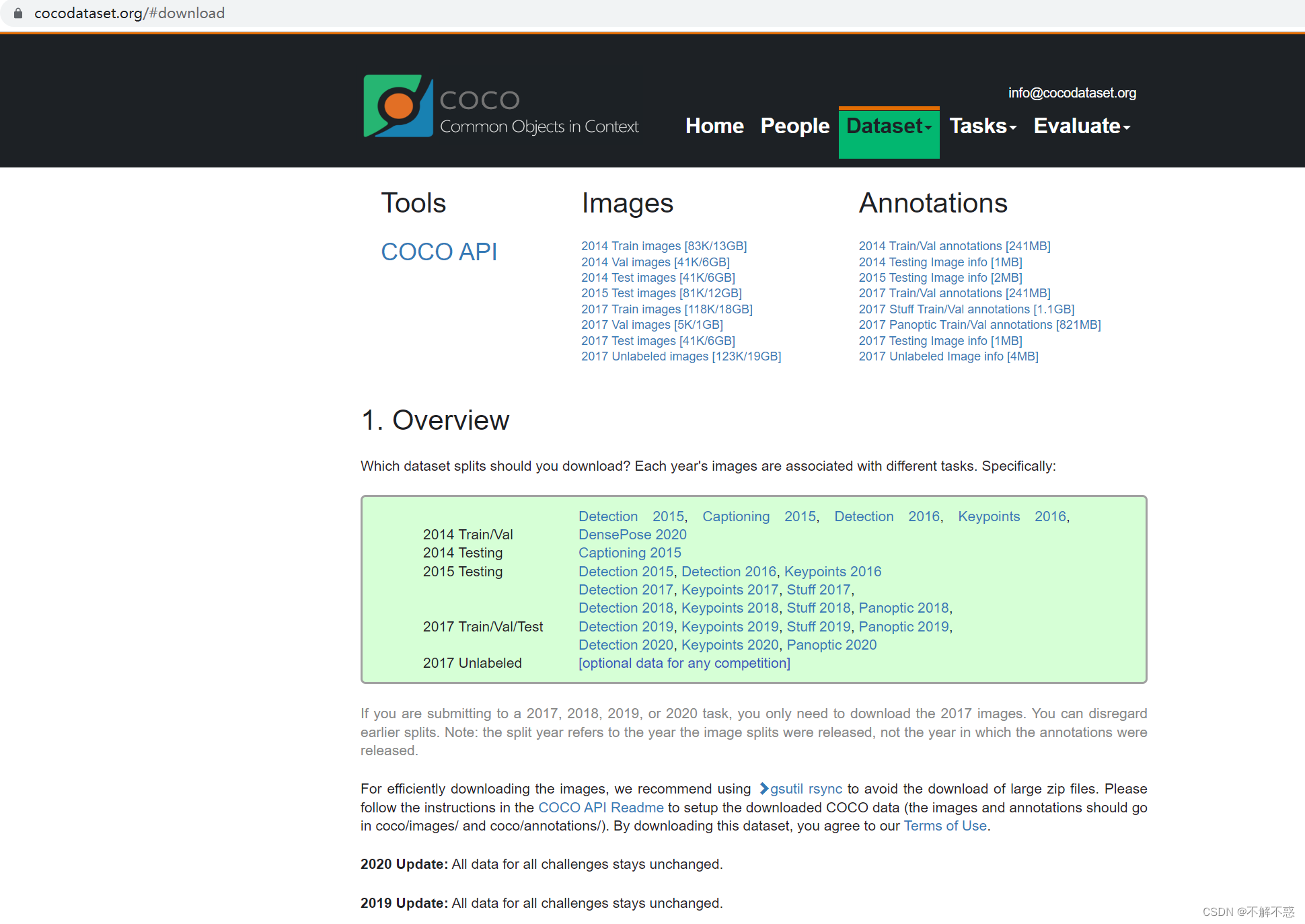 COCO数据集官方下载地址_coco2014数据集下载-CSDN博客