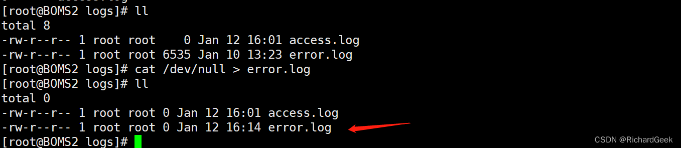 Linux 利用/dev/null 标准输出思路 清空日志文件的命令_日志输出到null-CSDN博客