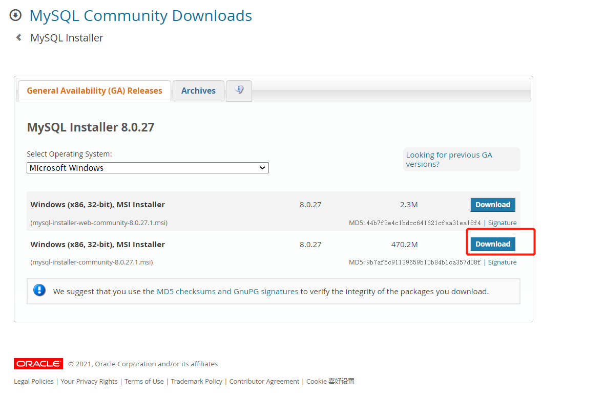 MySQL Community Server 8.0.27安装及用Navicat连接数据库_mysql community server8.0 ...