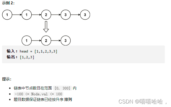 1 2 单链表基础题 删除排序链表中的重复元素 Csdn博客