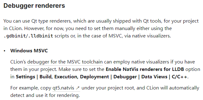 Clion+Qt+msvc的配置使用，调试器显示Qt特有类型变量的值(如Qstring等)_qt.natvis-CSDN博客
