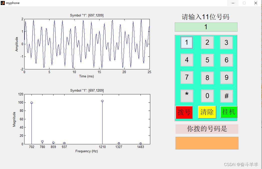 模拟电话拨号matlab代码实现（完整code）matlab电话号码程序的编写 Csdn博客