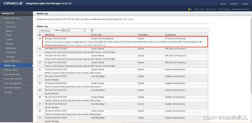记录Oracle Exadata X8M-2 存储服务器告警灯亮的处理过程（PILOT4）_oracle一体机故障灯-CSDN博客