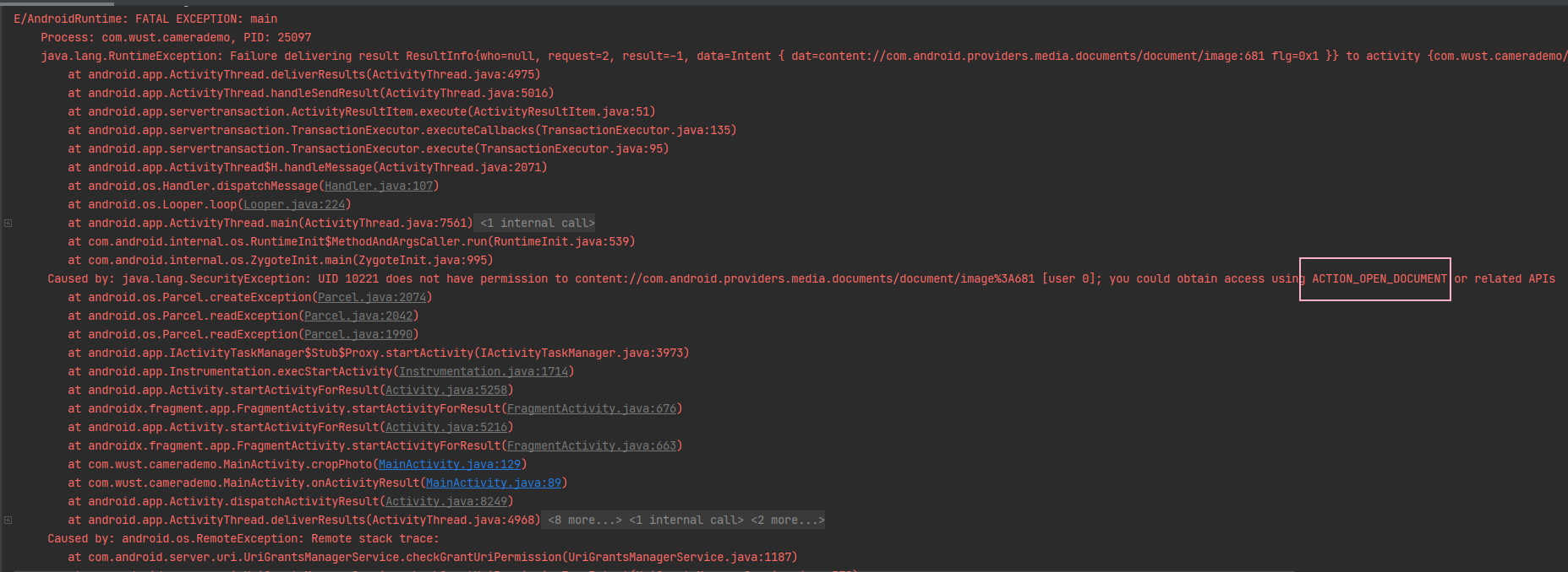 Android调用系统相机/相册并裁剪详解_startactivityforresult裁剪图片securityexception: uid 1-CSDN博客