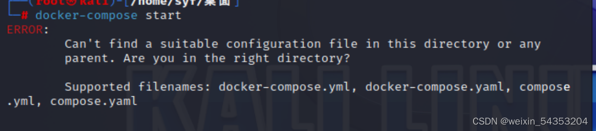 kali安装docker-compose出现/usr/local/bin/docker-compose: line 1: html: No such file or directory错误 ...