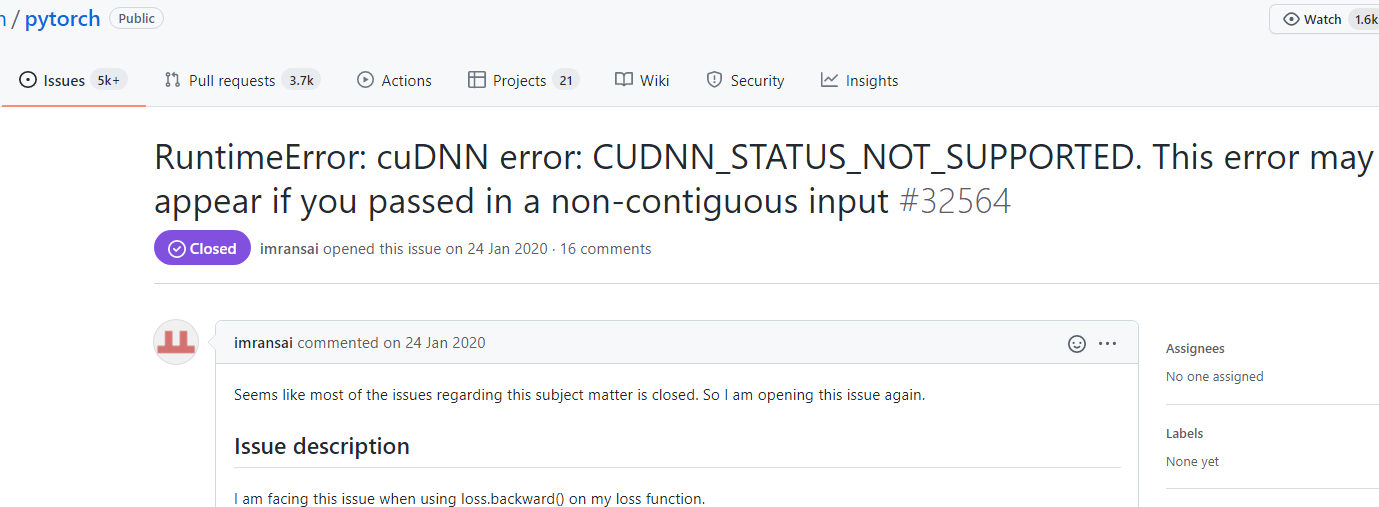 Cudnn Status Not Supported This Error May Appear If You Passed In A Non