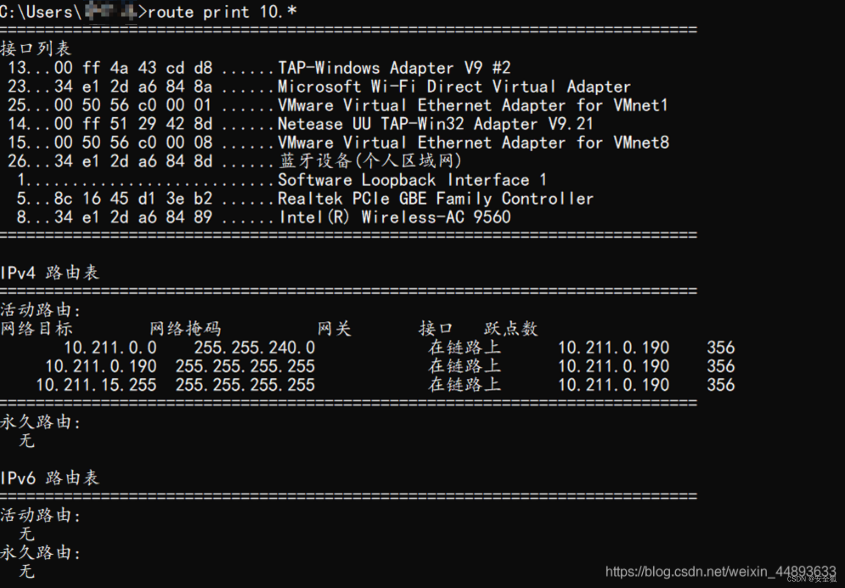 【安全狐】route Print命令详解 Csdn博客