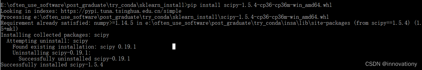 Windows下sklearn库的安装教程,numpy、scipy、matplotlibscipy 154安装 Csdn博客
