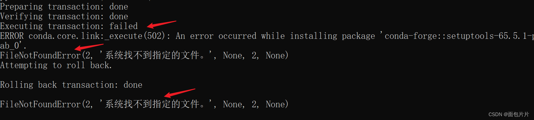 Anaconda创建环境时FileNotFoundError|Executing transaction: failed-CSDN博客