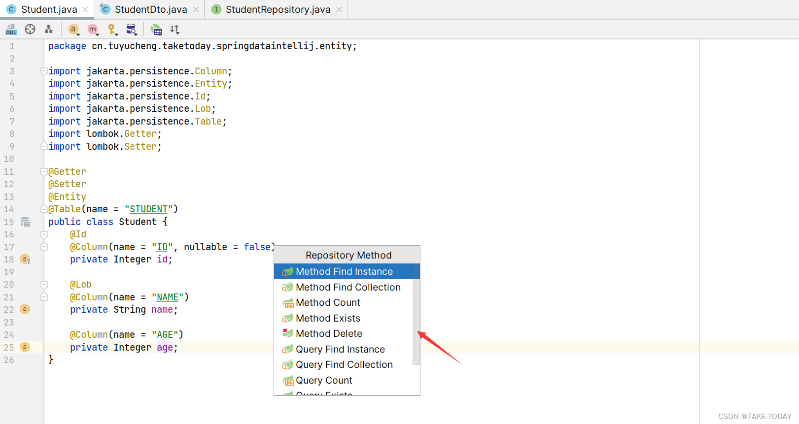 IDEA对Spring Data JPA的强大支持_idea jpa插件-CSDN博客