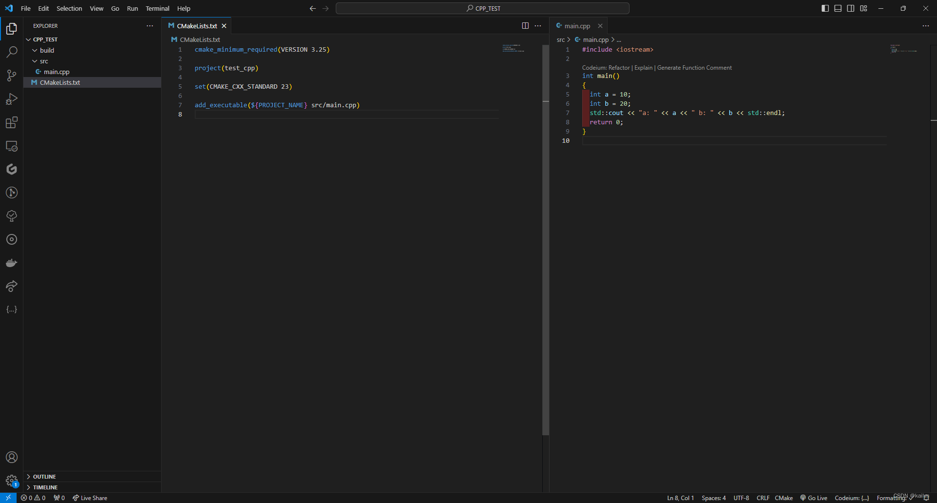 【c Vscode Cmake】使用vscode调试cmake工程 Vscode打开cmake工程 Csdn博客