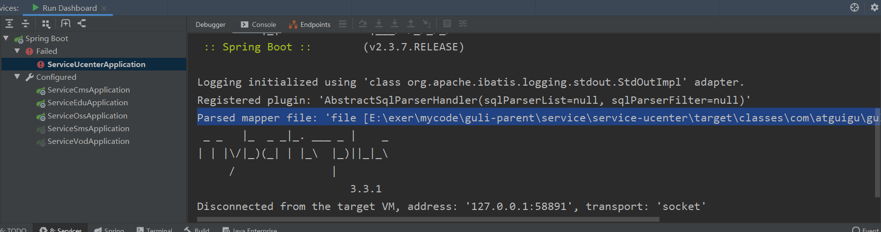 SpringBoot项目bug-Property ‘mapperLocations‘ was not specified（包文件名关联另一个包文件名）_registered plugin ...