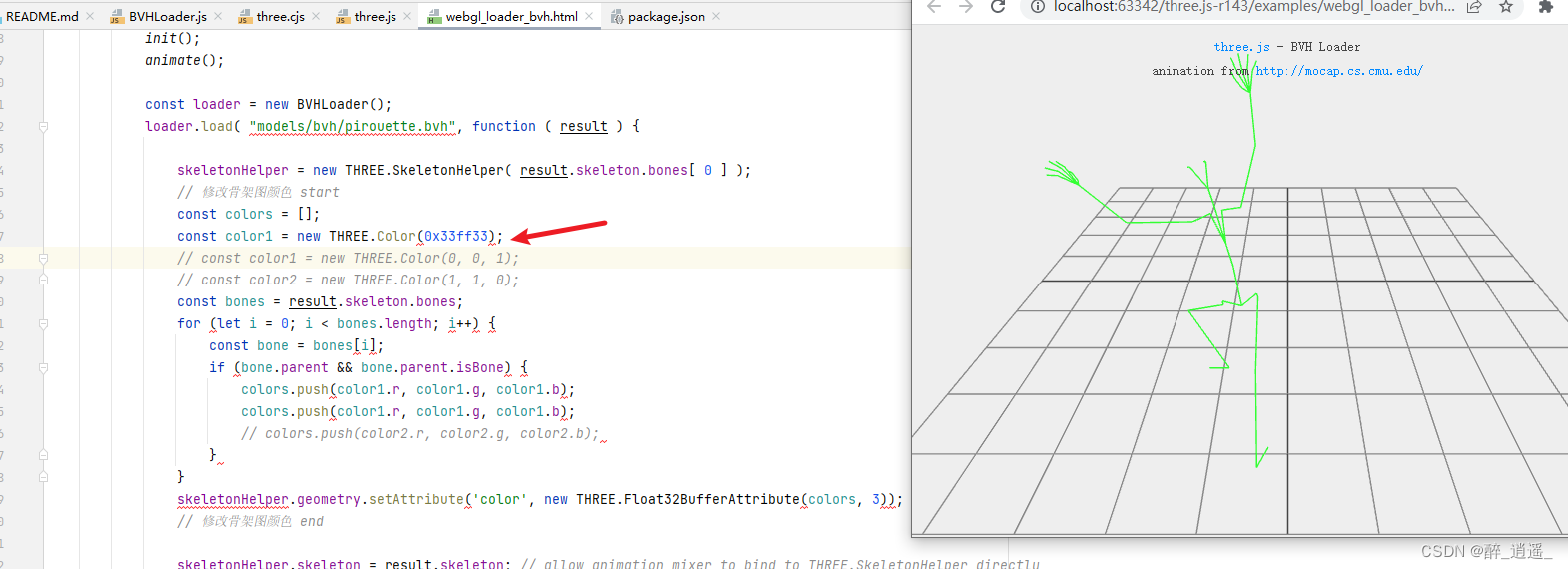 ThreeJS 骨架图显示、骨骼修改颜色_threejs skeletonhelper-CSDN博客