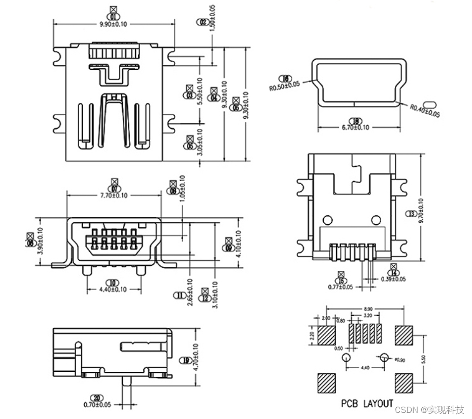 Mini USB 引脚定义及机械尺寸_miniusb接口引脚定义图-CSDN博客