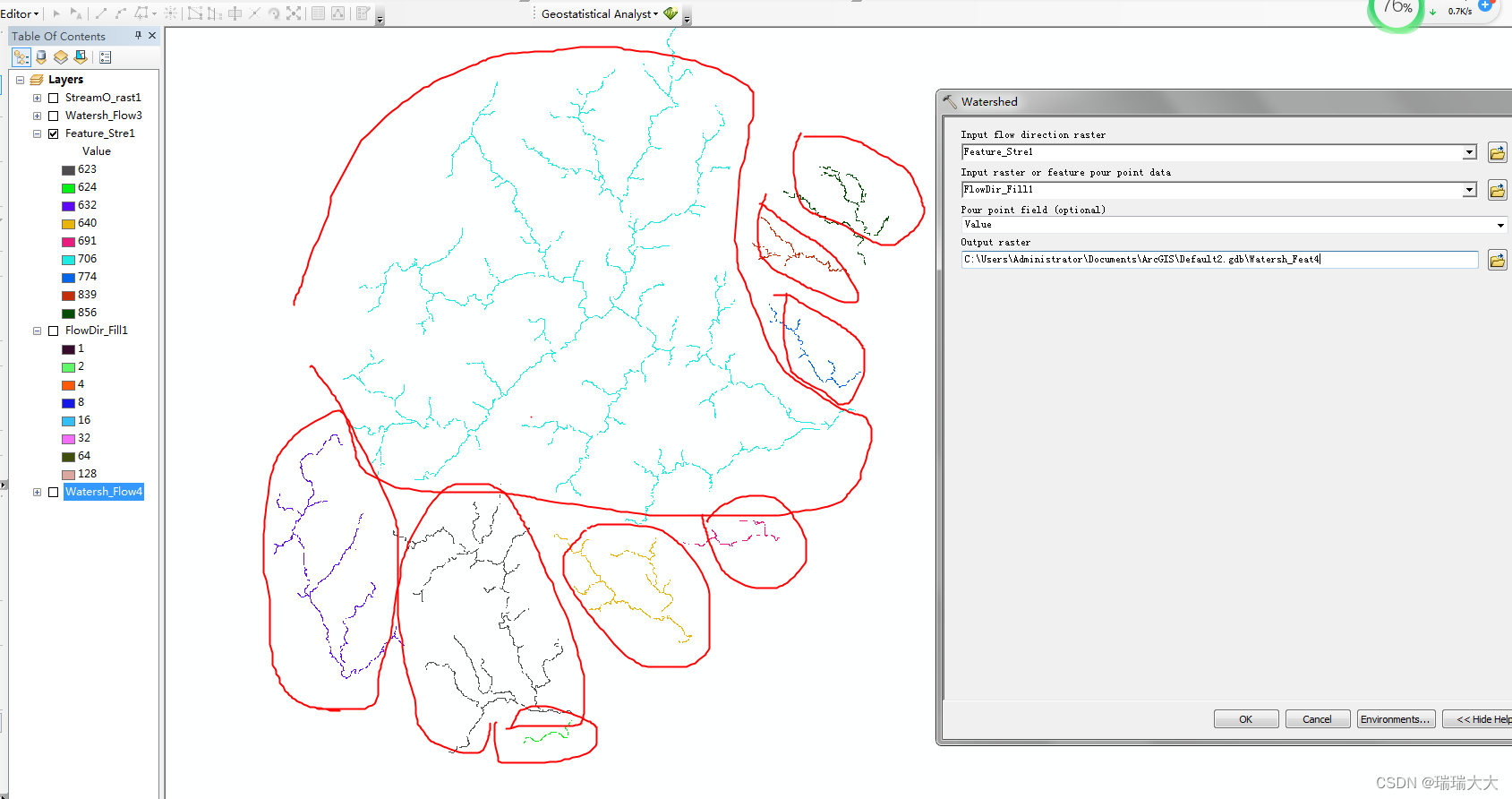 在Arcgis中如何使用河网提取对应流域边界数据_arcgis提取流域边界-CSDN博客