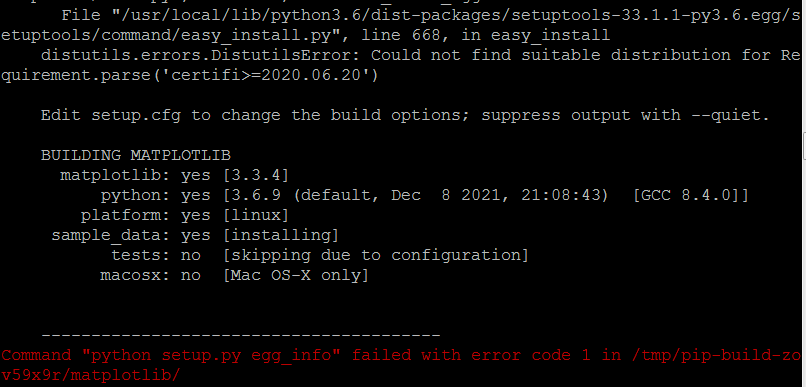 Python的matplotlib库安装失败的一种方法，报错certifi＞20200620collecting Certifi 