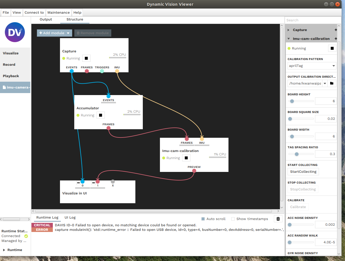ROS实验笔记之——基于dv-gui的camera与IMU校正（DAVIS346与DVXplorer）_event camera accumulator-CSDN博客