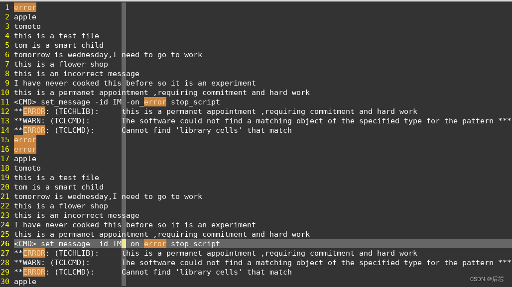 Gvim学习——怎样只显示gvim中高亮的行？并统计高亮字符串出现的行的总数？gvim统计高亮的个数 Csdn博客