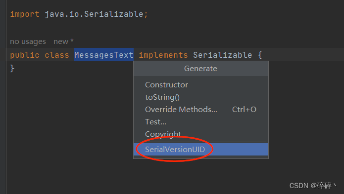 IDEA.2022.3快捷生成 serialVersionUID_idea 2022生成序列号serialversionuid快捷键-CSDN博客