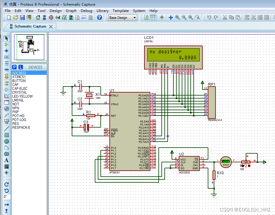14、基于51单片机1602电流表检测设计(程序+原理图+Proteus仿真+参考论文+开题报告+任务书+元器件清单等)_51单片机电流表-CSDN博客