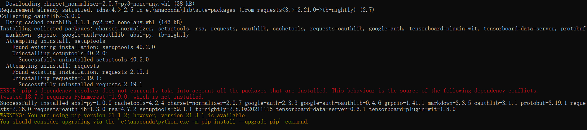 运行代码时出现ModuleNotFoundError: No module named ‘tensorboard‘解决方法_modulenotfounderror: no module ...