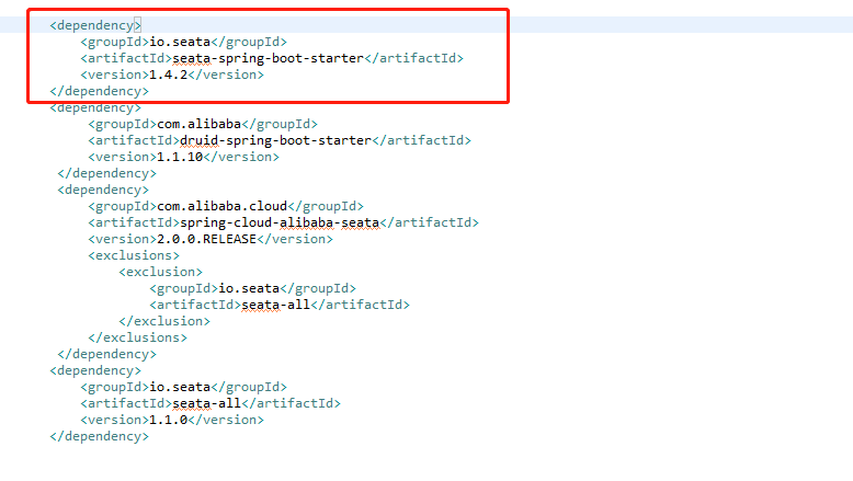 seata客户端启动ClassNotFoundException: io.seata.spring.annotation.datasource ...