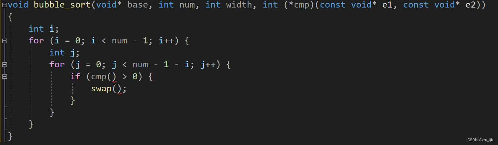用冒泡排序模拟实现qsort函数_zzu_ljk的博客-CSDN博客