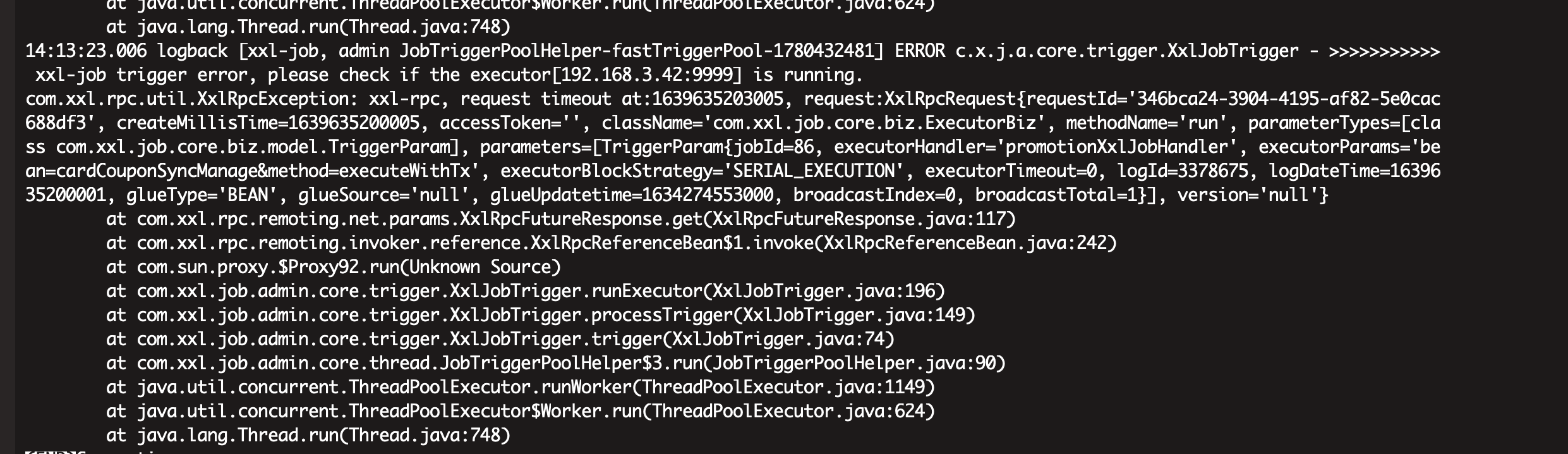 XXL-JOB接入执行器执行job异常xxl-rpc, request timeout – 源码巴士